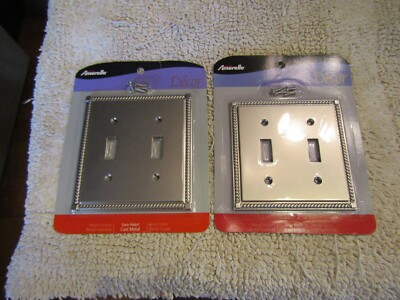 Amerelle Decor Roped Edge Stain Nickel 2-Gang Toggle Switch Wall Plate ...