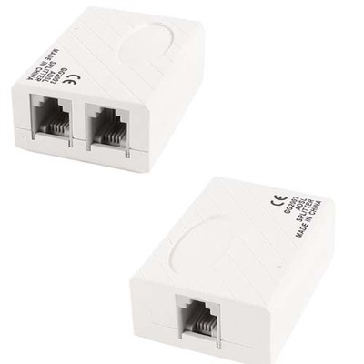 ADSL Broadband Modem Phone Line Splitter Filter RJ11 RJ45 adapter White ...