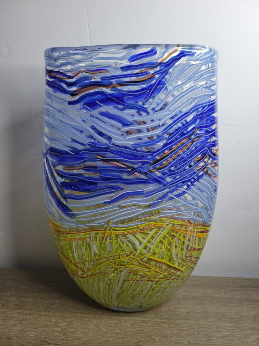 Hand Blown Art Glass Vase Pink Art Glass Vase By Josef Hospodka,