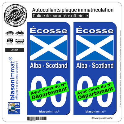 2 Stickers autocollant plaque immatriculation Auto : Ecosse - Drapeau ...