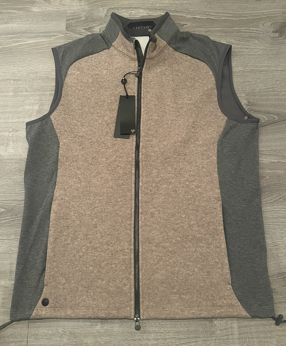New —Greyson Golf Sequoia Lux Wool Full Zip Vest Size Large Fawn ...