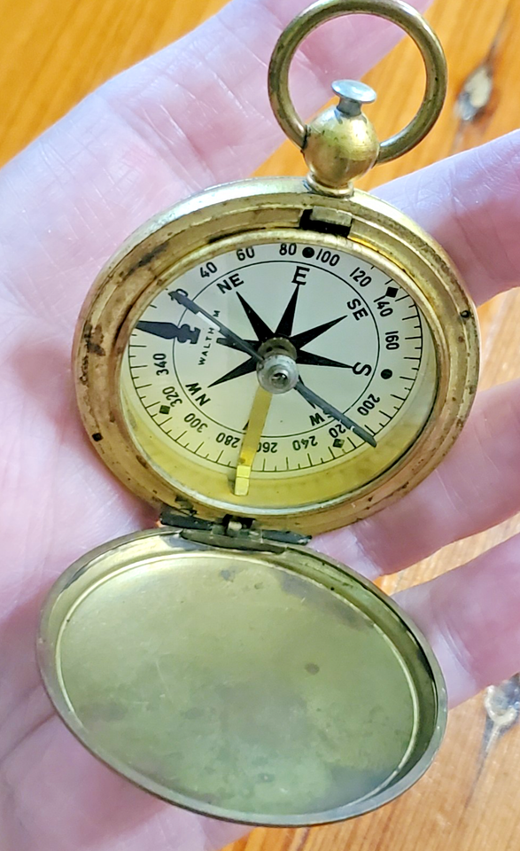 Waltham WWII US Military Compass Brass Original Working Very Nice!!! | eBay