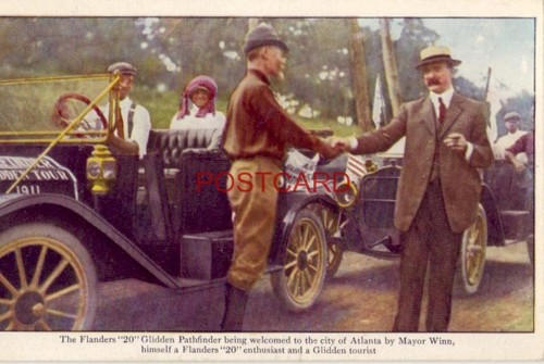 THE FLANDERS "20" on the GLIDDEN TOUR BEING WELCOMED BY ATLANTA Mayor ...