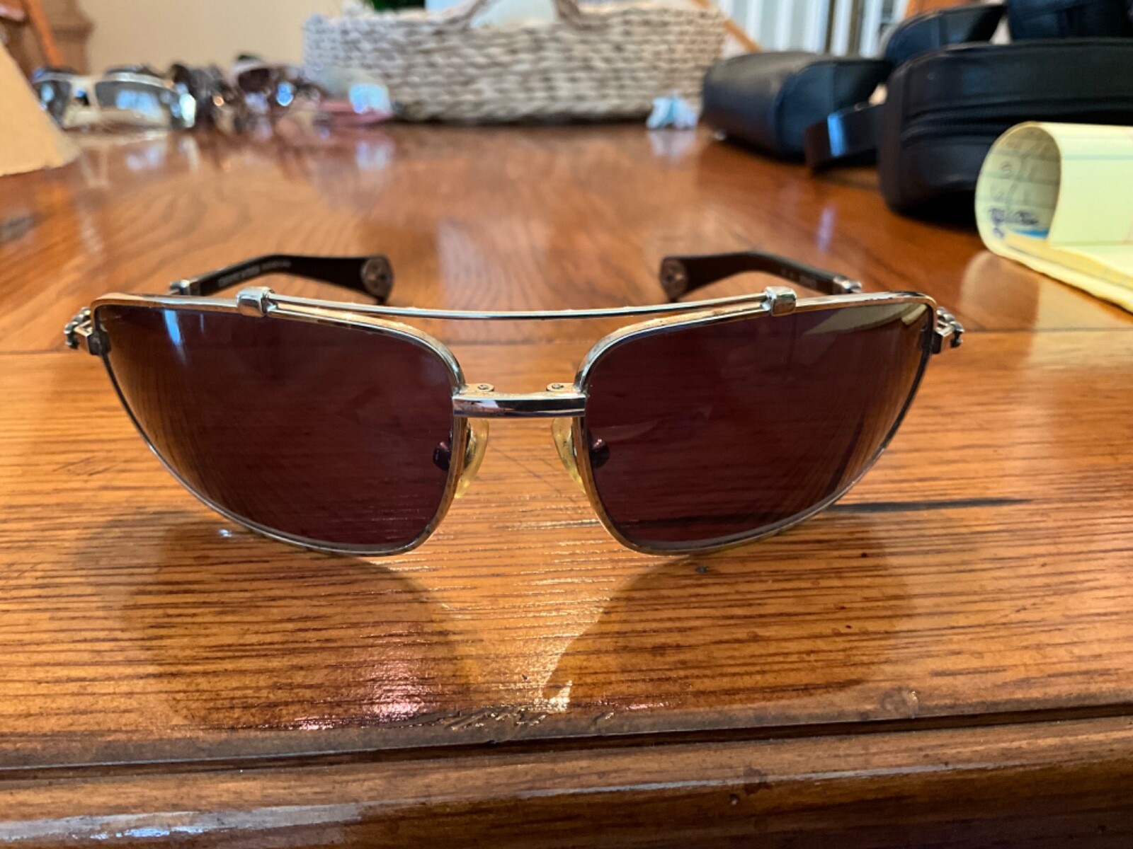 CHROME HEARTS BONED SUNGLASSES DARK AMBER LENSES .925… - Gem