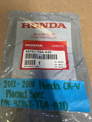 Genuine Honda OEM Placard Spec, USA 42762-T0A-A20 FITS 2012-2014 CR-V ...