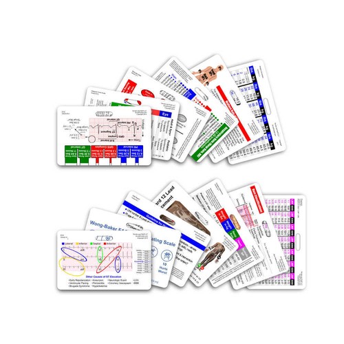 Complete EMS Horizontal Badge Card Set - 13 Cards - Reference Card EMT ...