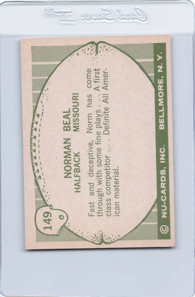 1961 Nu Card #149 Norm Beal Missouri NM *DA-C7484 | eBay