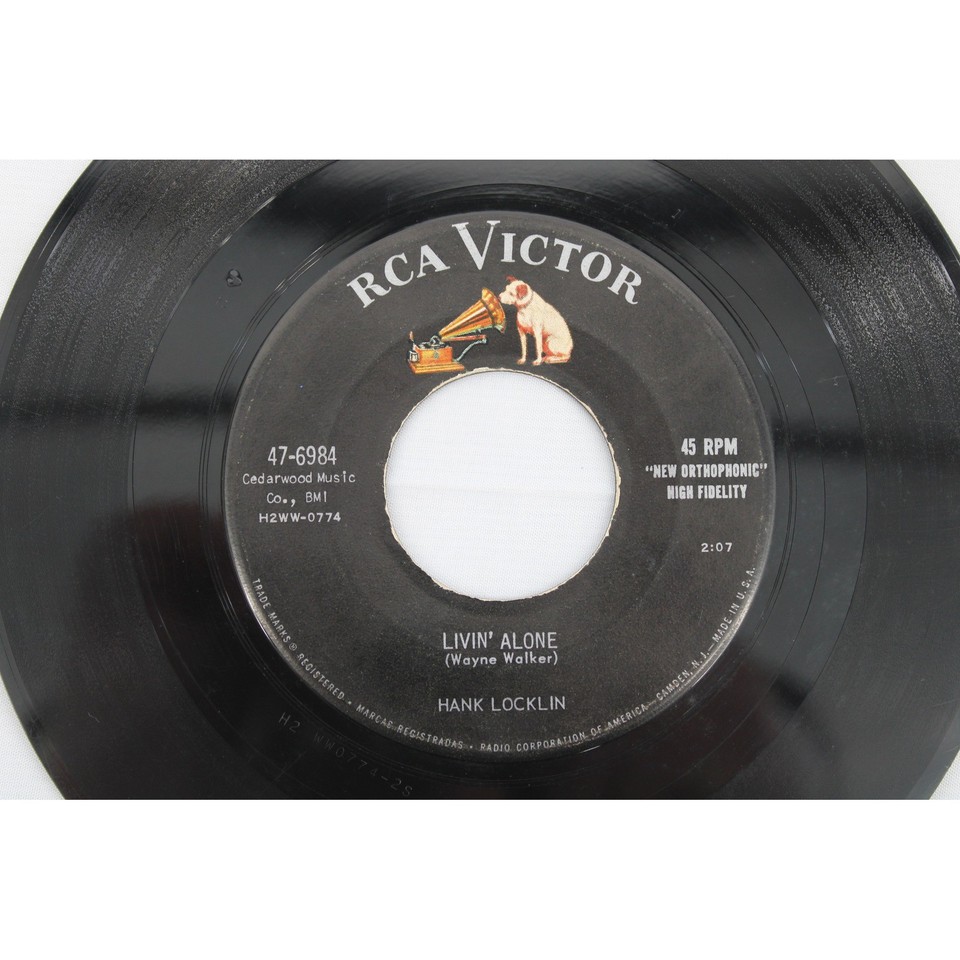 Hank Locklin Geisha Girl Livin Alone RCA Victor 45 RPM Vinyl Record 47 ...