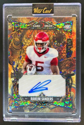 2024 Wild Card 5 Draw Raheim Sanders Rainbow Auto Modern Gold/Blue #1/1 ...