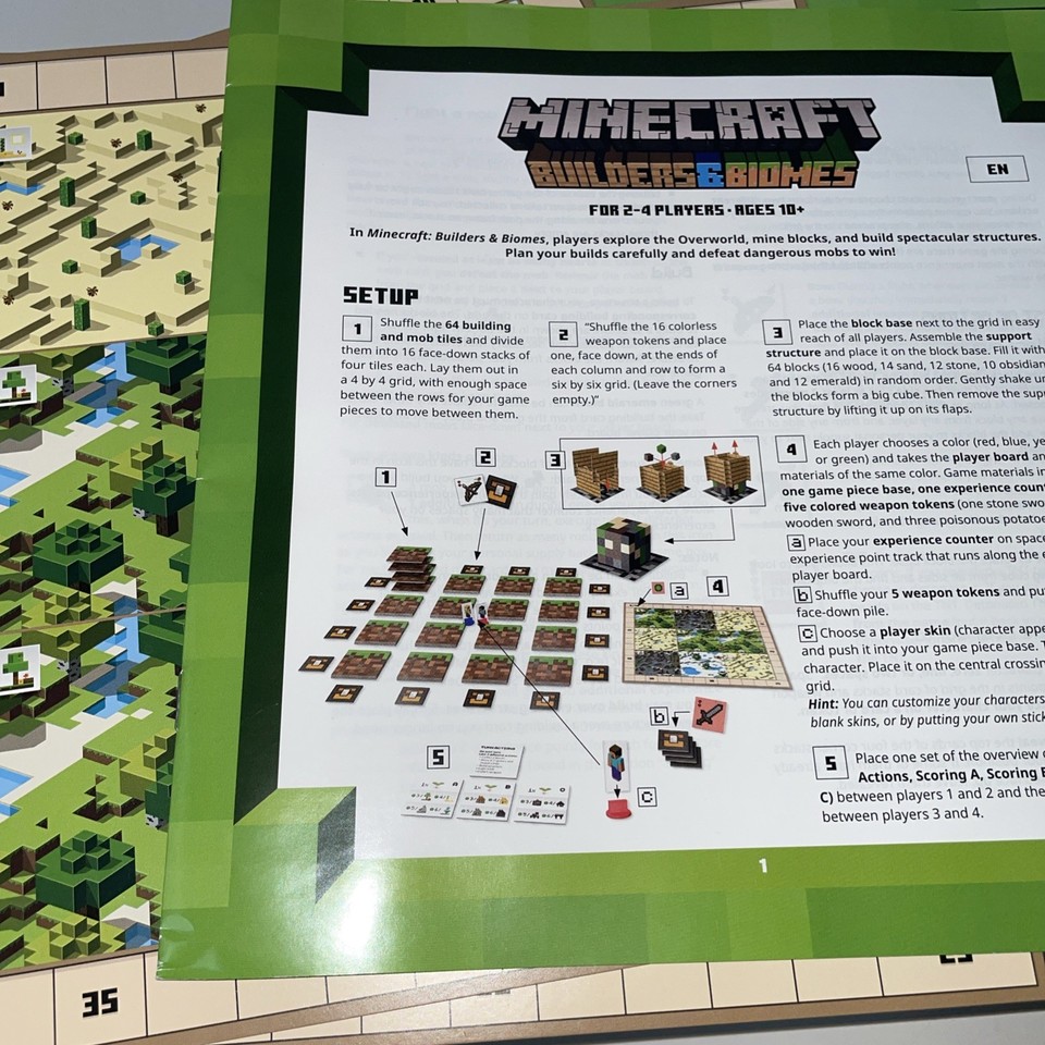 Minecraft Builders & Biomes Strategy Board Game Ravensburger 2019 ...