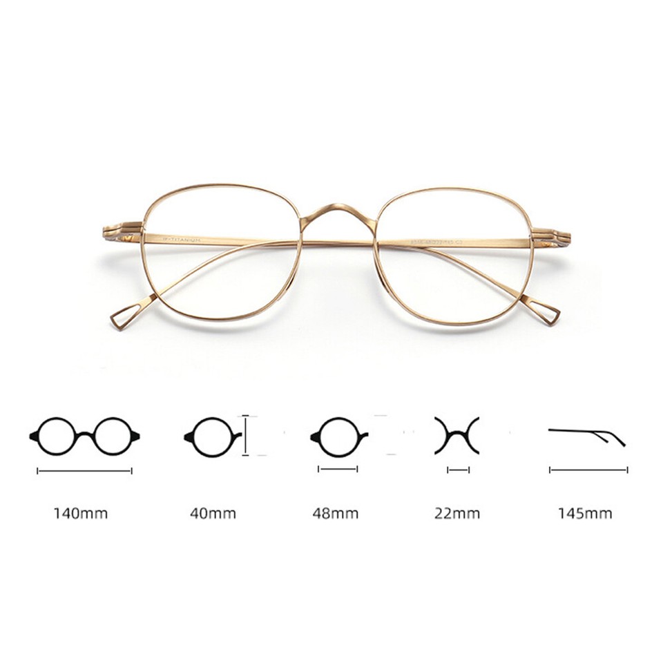 Retro Round Eyeglasses Frame Vintage Metal Ultra Light Spectacles Men Women | eBay