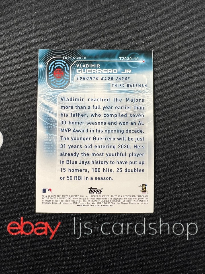 2020 Topps Series Two Vladimir Guerrero #T2030-12 Topps 2030 Insert J1 ...