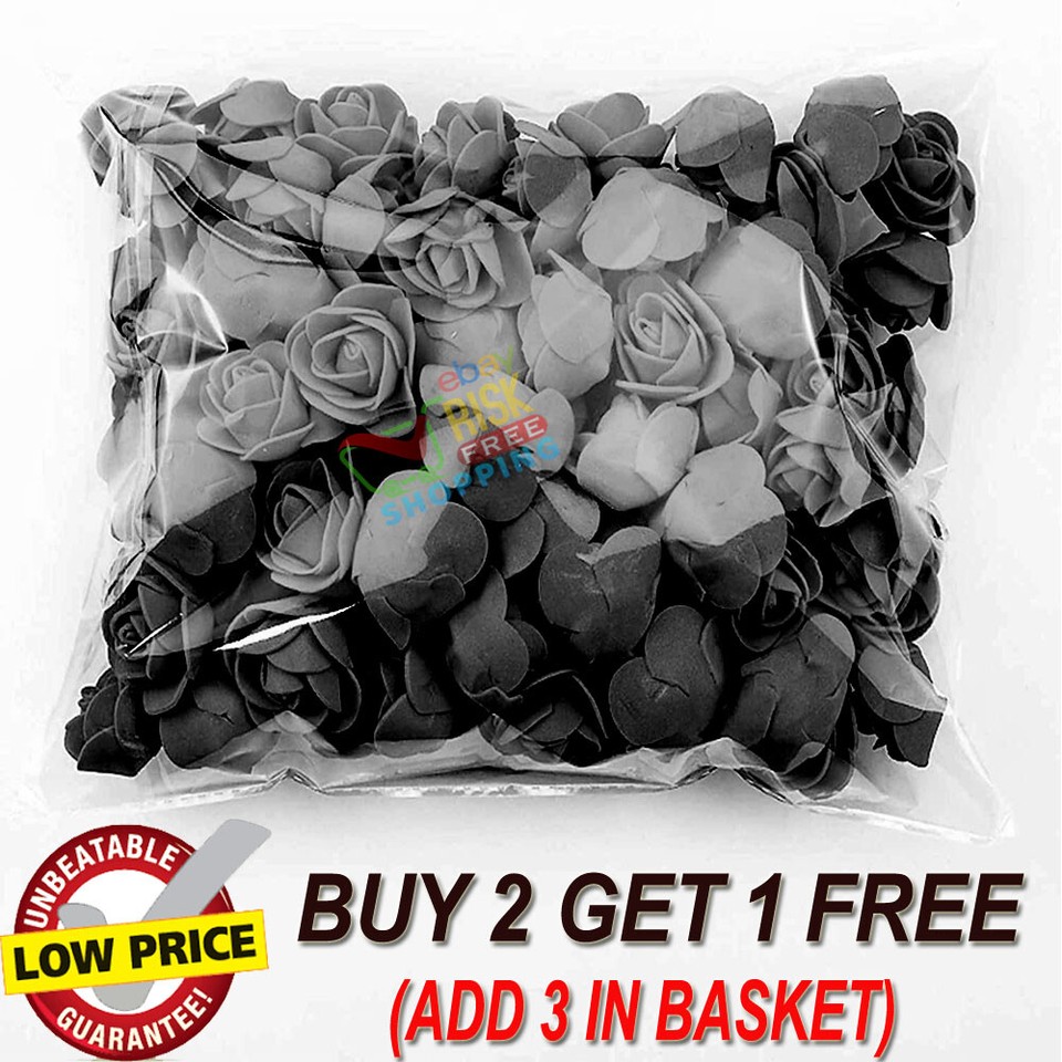 1000 Foam Mini Roses WHOLESALE Heads Buds Small Flowers Wedding Home ...
