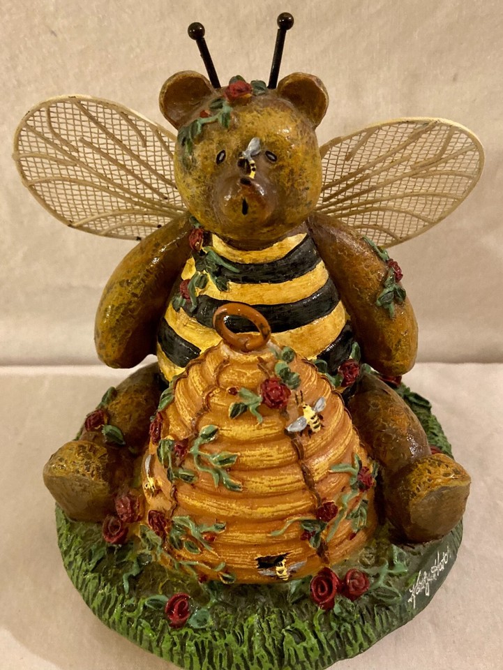Kathy Hatch Collection Honey Bear Bees Jar Candle Topper Excellent | eBay