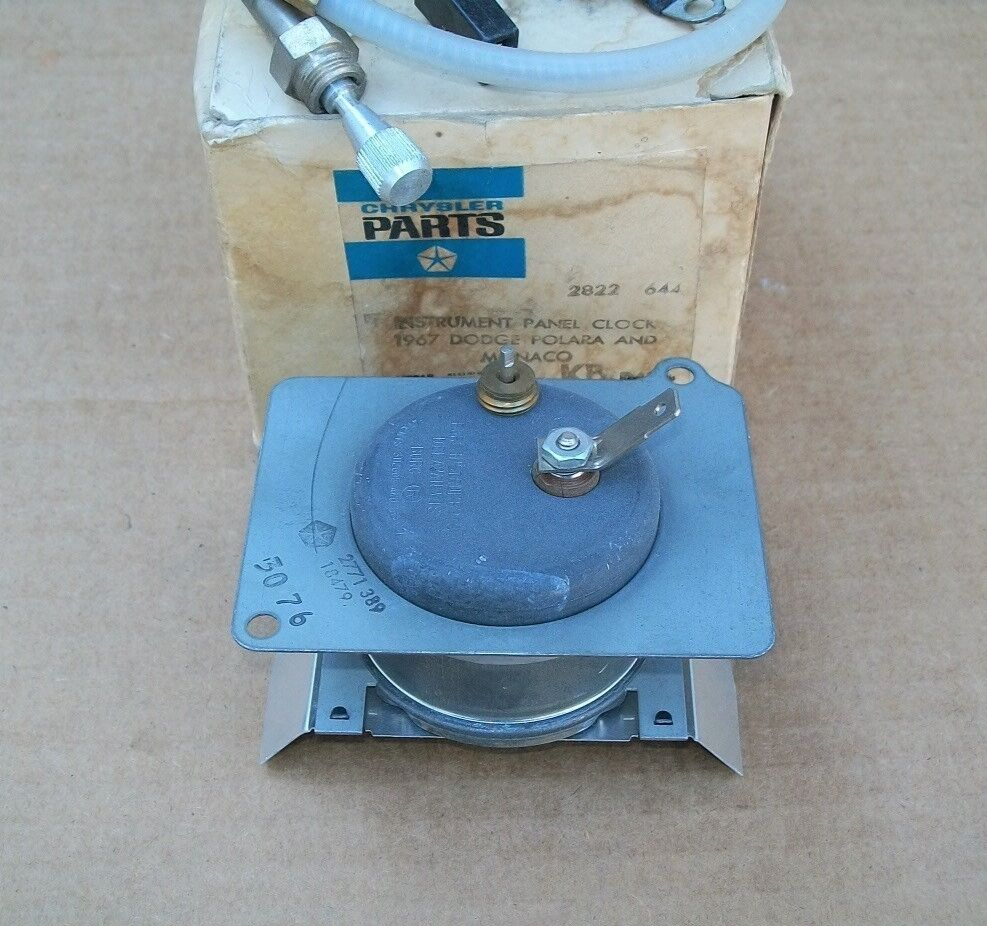 1967 Dodge Polara Monaco 500 NOS MoPar IN DASH CLOCK PKG 2822644 | eBay