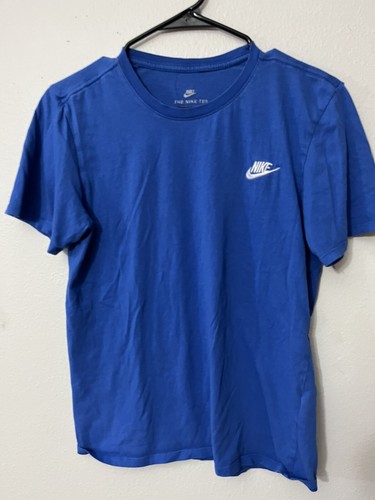 The Nike Tee Logo Nike Short Sleeve Small Blue W/ White Logo Distressed ...