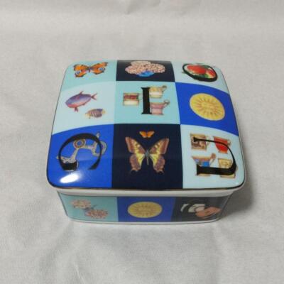 Gucci Pottery Trinket Box Candy Dish Accessory Case with Lid Blue | eBay