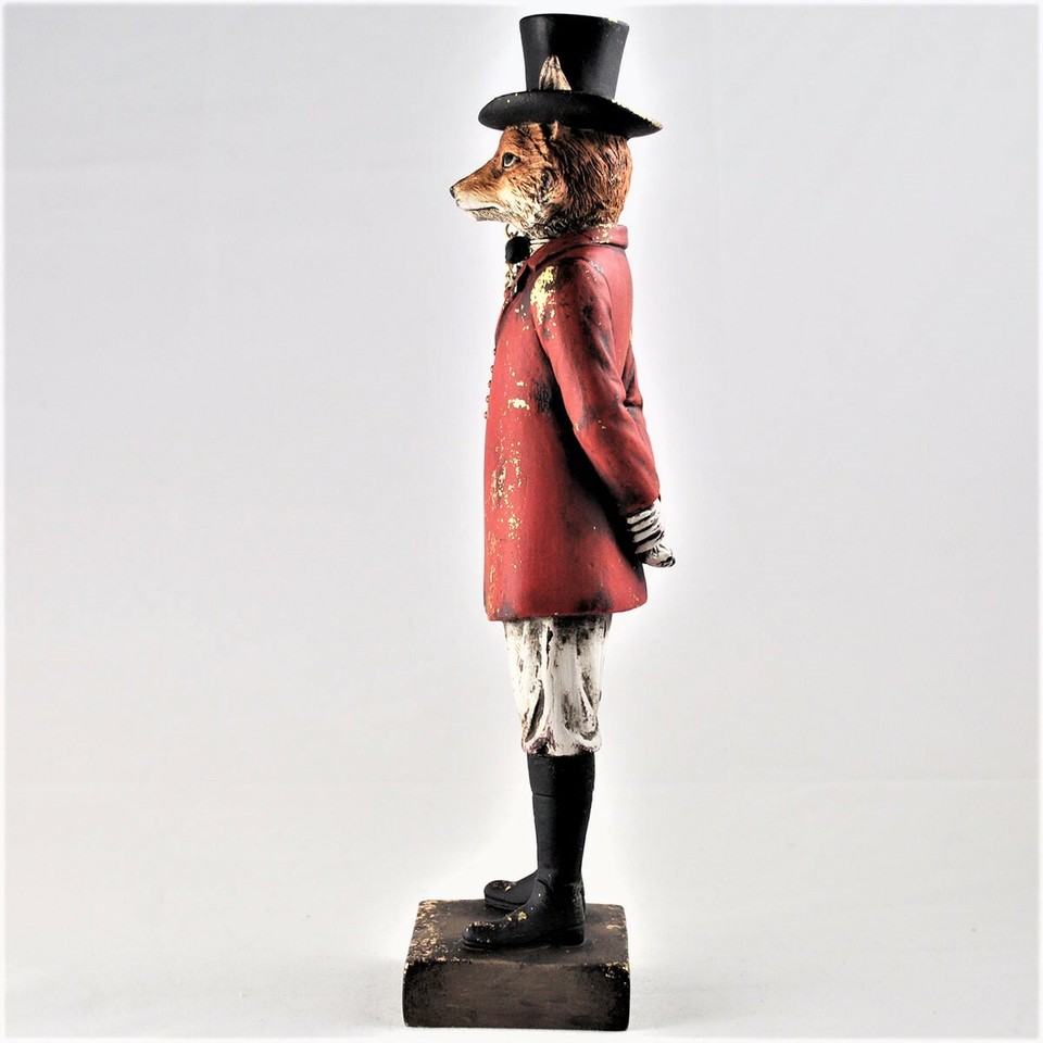 Fox Statue Hunt Figurine Ornament Dapper Hunting Vintage Country Style ...