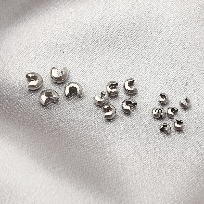 Stainless Steel Gold Plated Round Crimp Cover Dia 3 4 5mm Round End ...