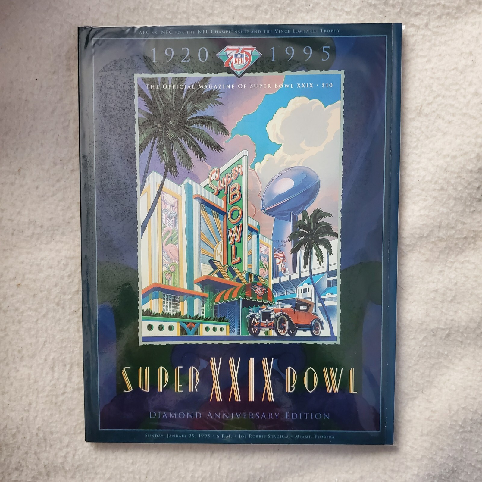 "SUPER BOWL 29 OFFICIAL PROGRAM" JAN.29, 1995 CHARGERS VS. 49ERS LOOK ...