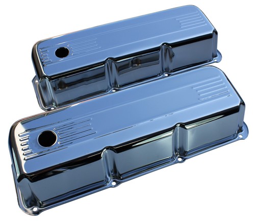 Valve Covers Ford Cleveland V8 302-351-400 Tall Chrome Steel Suit ...