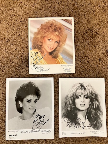VINTAGE LOT OF THREE INSCRIBED SIGNED PHOTOS BY BARBARA, LOUISE, IRLENE ...
