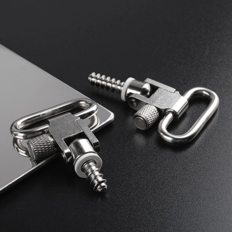 2PCS Tactical QD Stainless Steel Sling Swivel Stud for Gun Rifle Slings ...