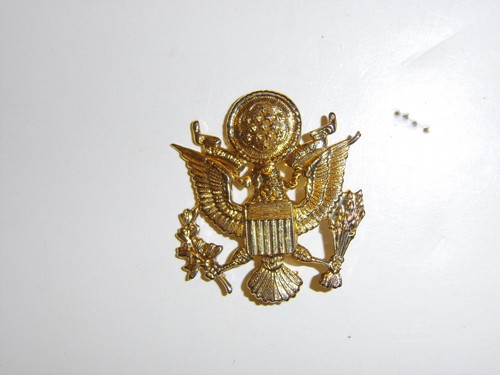 b5263 US WW2 WASP WAC WAAC Officer's Hat Emblem Eagle pin back Gold ...