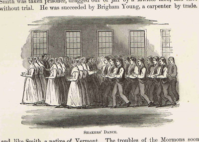 Shakers Religious Group Men & Women Dancing - 1882 Page of American ...