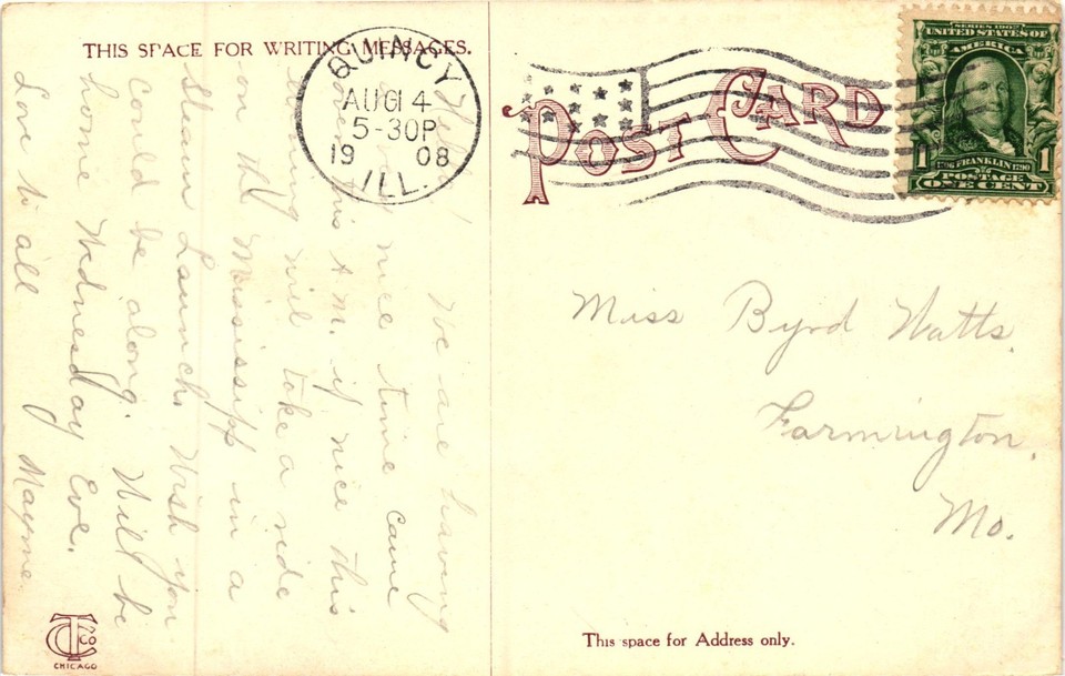 Lawndale Street View Trees Quincy Illinois Postcard Posted 1908 | eBay