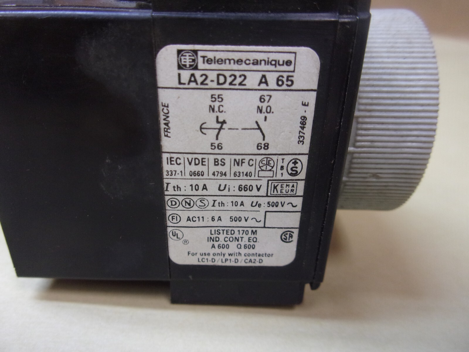 Telemecanique LA2-D22 A 65 Travail Time Delay Module Relay | eBay