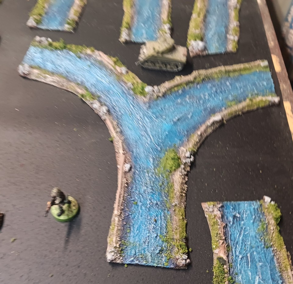 WW2 wargaming 15mm 28mm Bolt action FOW Blue River terrain #2 14 feet ...