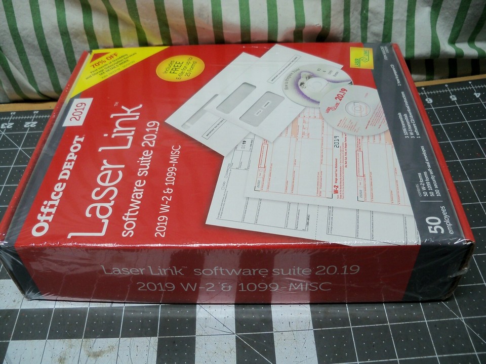 Office Depot Laser Link Software Suite W-2 + 1099-Misc 50 Employees ...