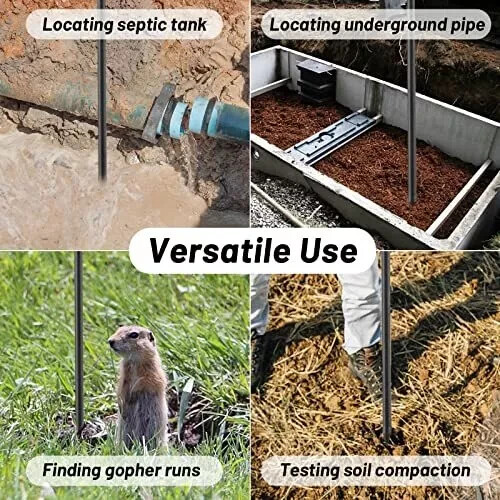 Metal Soil Probe Rod - Septic Tank Locator Tool with T Handle,32-48 ...