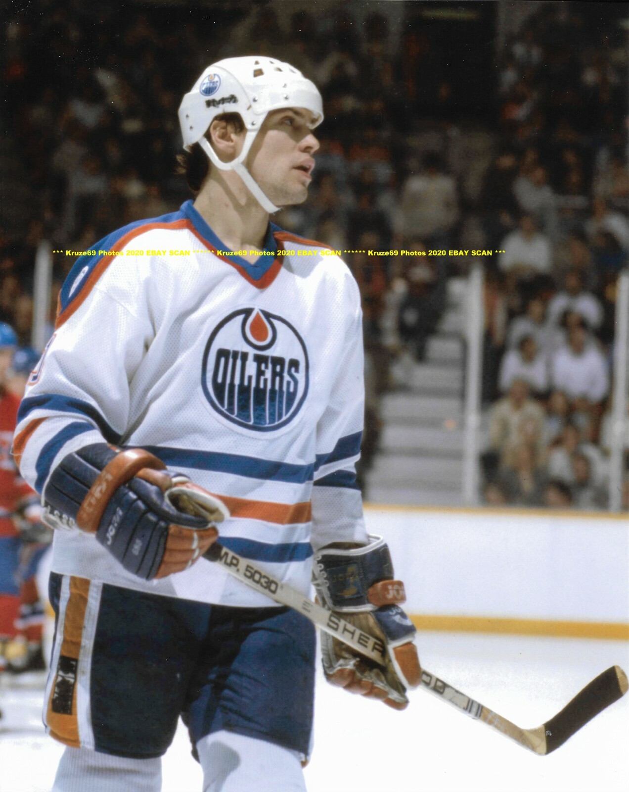 MARK MESSIER Early 80s w/Gretzky JOFA HELMET 8x10 Photo EDMONTON OILERS ...