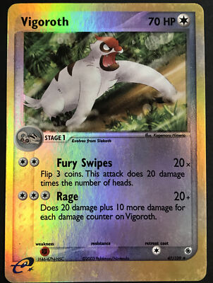 Pokemon Card Vigoroth (EX Ruby & Sapphire) 47/109 Reverse Holo Uncommon ...