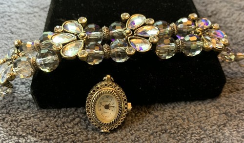 Geneva Woman's Watch with Smokey Crystal Stretch Band EC | eBay