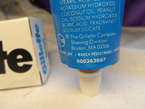 VINTAGE GILLETTE REGULAR LATHER SHAVING CREAM IN BO.5 OZ. RARE NOS for ...