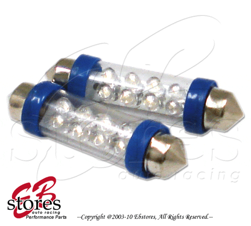 Set of 2pcs Blue Trunk Cargo Light Festoon 8 LED Bulb 211-2 562 - 42mm ...