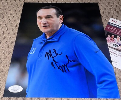 COACH K SIGNED 8X10 PHOTO DUKE BASKETBALL AUTOGRAPH JSA MIKE KRZYZEWSKI ...