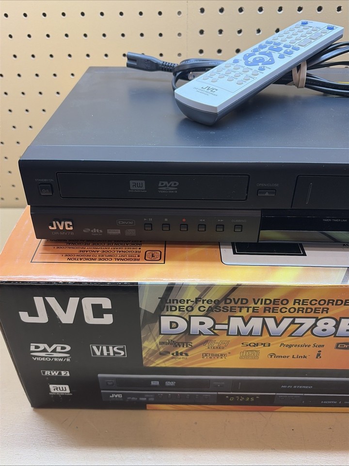 JVC DR-MV78BU Combo VCR DVD Recorder W HDMI Super Multi RAM W Box ...