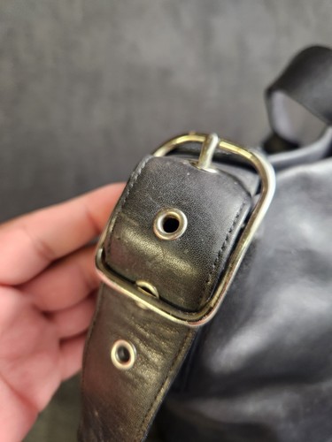 Coach Vintage Legacy Duffel Bucket Shoulder Hobo Bag Black Leather F1S ...