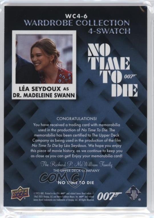 2025 Upper Deck James Bond 4 Swatch Lea Seydoux as Dr Madeleine Swann ...