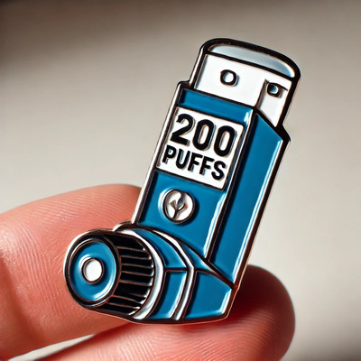 Blue Inhaler Enamel Pushback Pin - Inhaler - Asthma Enamel Pin Lepel ...
