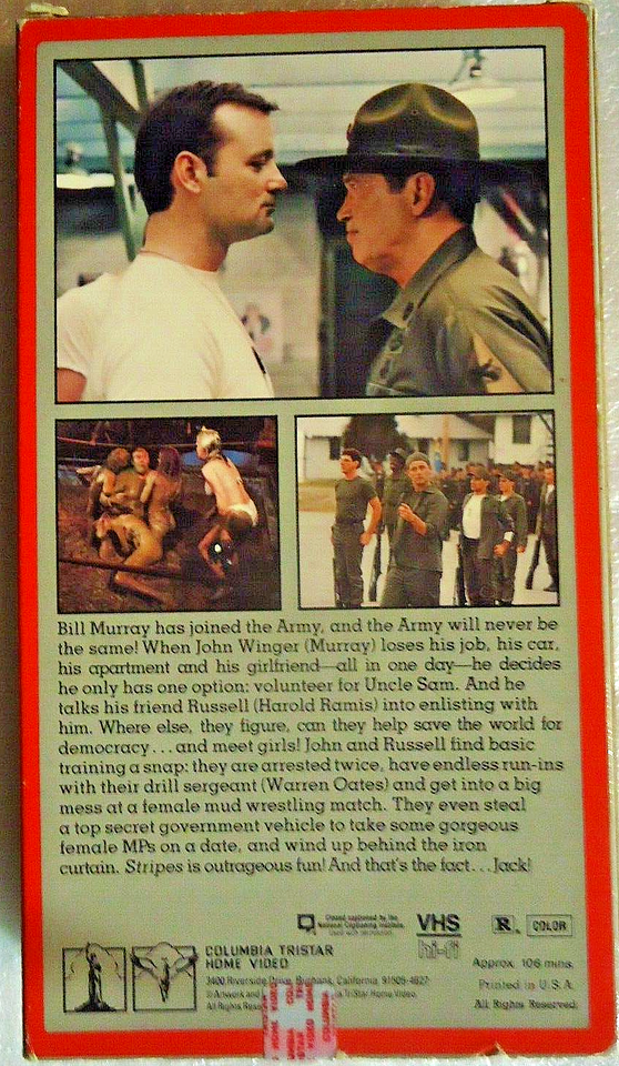 VHS Stripes I Want You For US Army Bill Murray John Candy | eBay