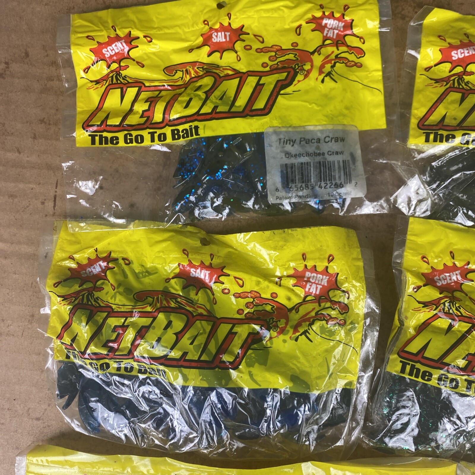 NetBait Worms Paca Craw 6 Packs Salt Fat Soft Bait Fishing Tackle Box ...