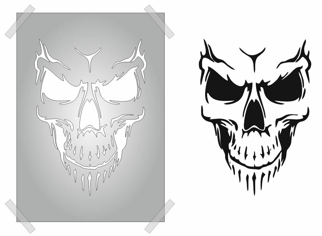 Skull Graffiti Stencil