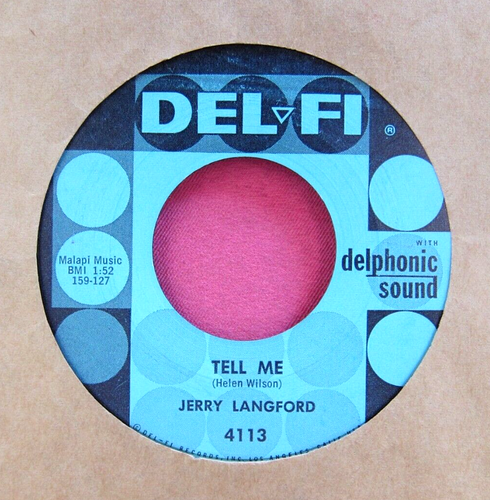 JERRY LANGFORD - Tell Me - 50's rocker 45 rpm - Del-Fi 4113 | eBay