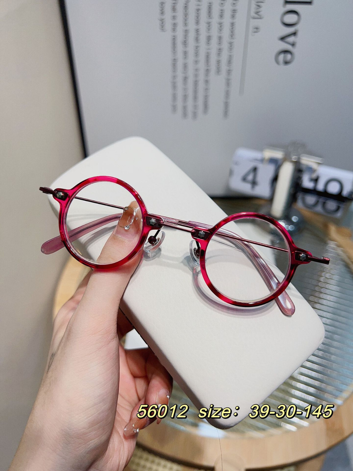 Small Round Literature Retro Acetate Eyeglass frames 39mm Glasses ...