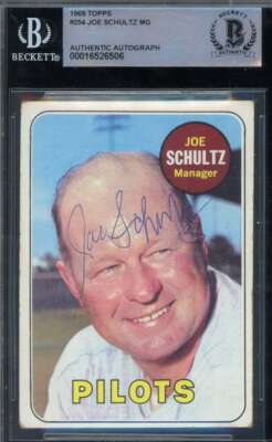 Joe Schultz Beckett BAS Signed 1969 Topps Autographed | eBay